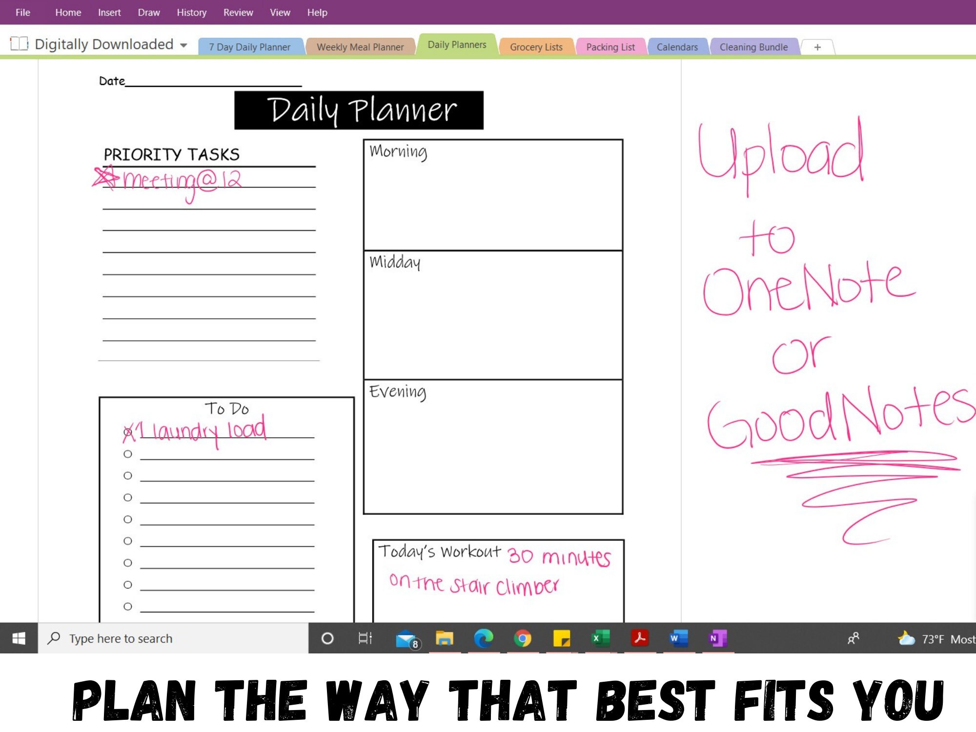 Monochrome Daily Planner Sheets- Simple One-page Downloadable Planner ...