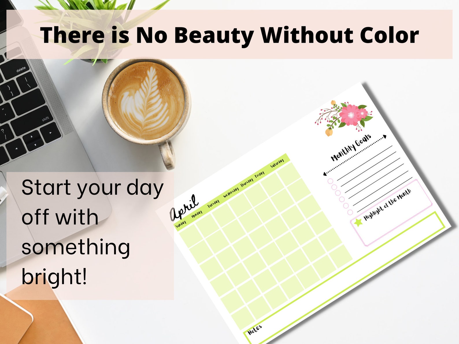 Blank Calendar Printable - Large Wall Calendar- Monthly Calendar- Cute ...