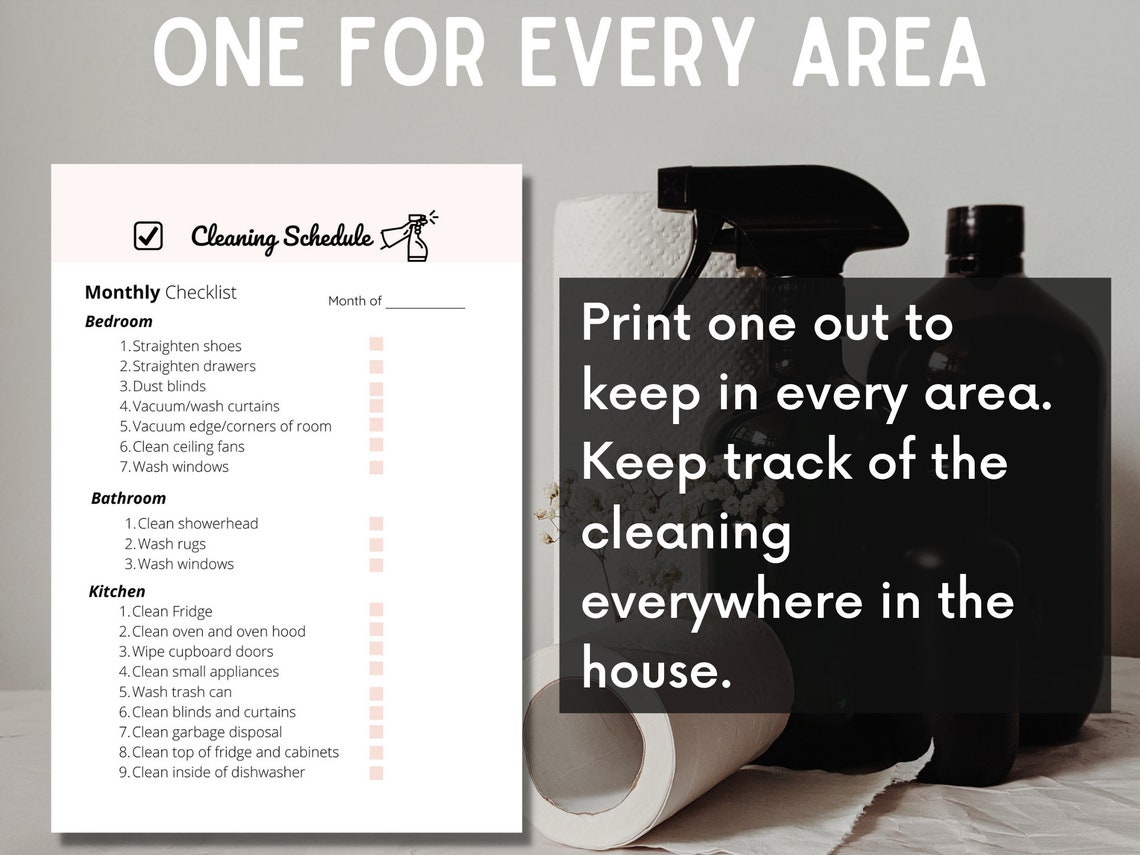 The Ultimate Deep Cleaning Checklist Bundle Pink Printable PDF A4/A5/A6 ...