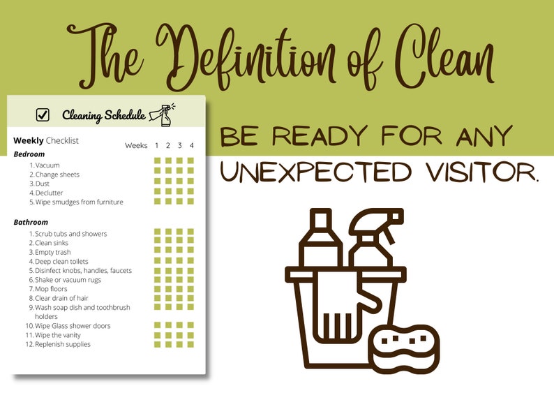 Sage Green Cleaning Checklist Bundle: Chore & Schedule (PDF) - Etsy