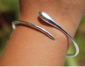 Silver Snake Bangle | Etsy