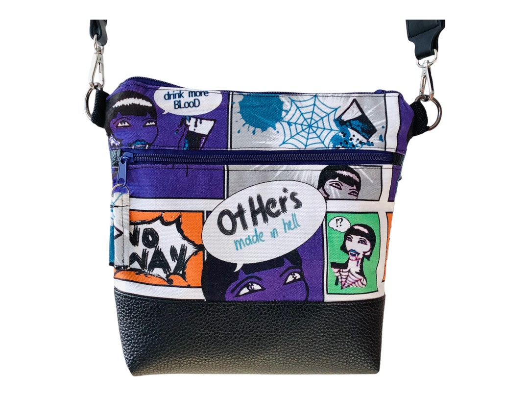 Drink More Blood Crossbody Bag Comic Vampire Handbag Cotton - Etsy