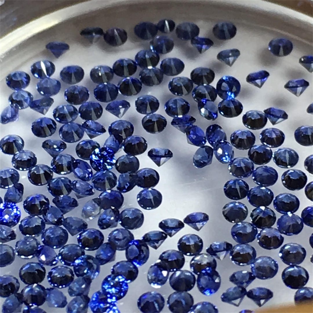 Blue Sapphire Round Faceted Gemstone, Round Brilliant Cut Stone, March ...