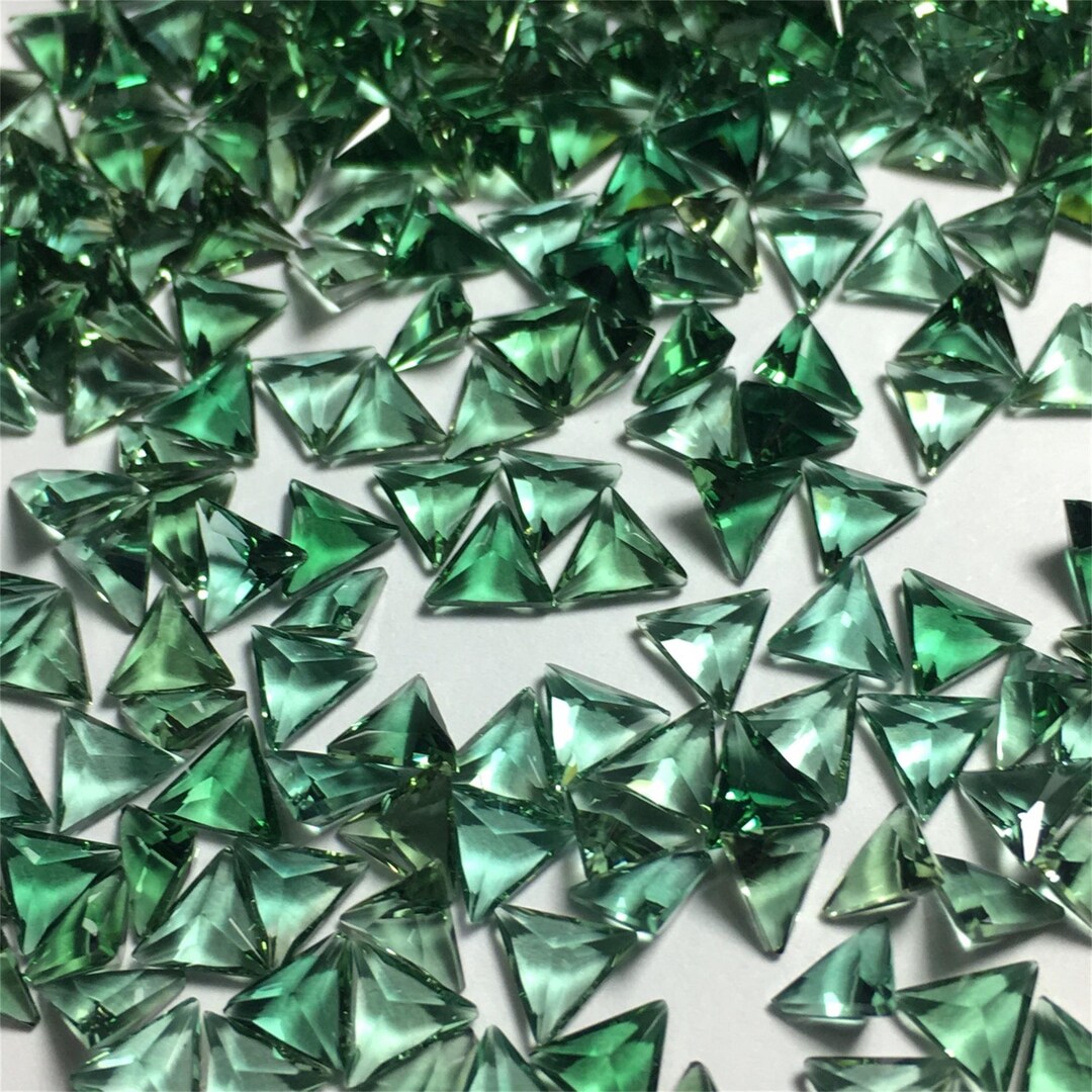 Synthetic Green Quartz Triangle Cabochon, Triangle Cut Loose Stone ...