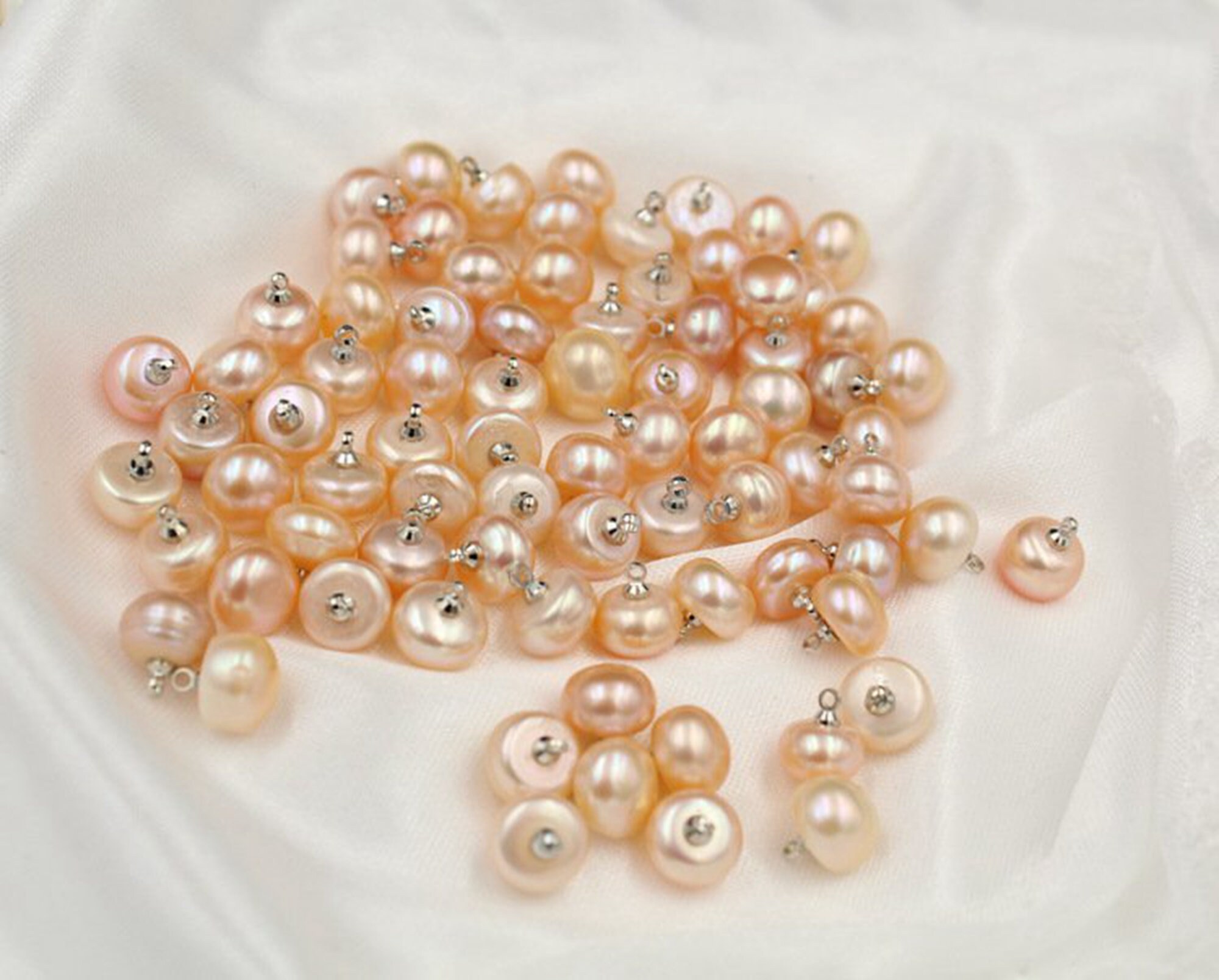 20 Pcs Pearl Buttons Natural Pearl Buttons With Wire Shank 4 | Etsy