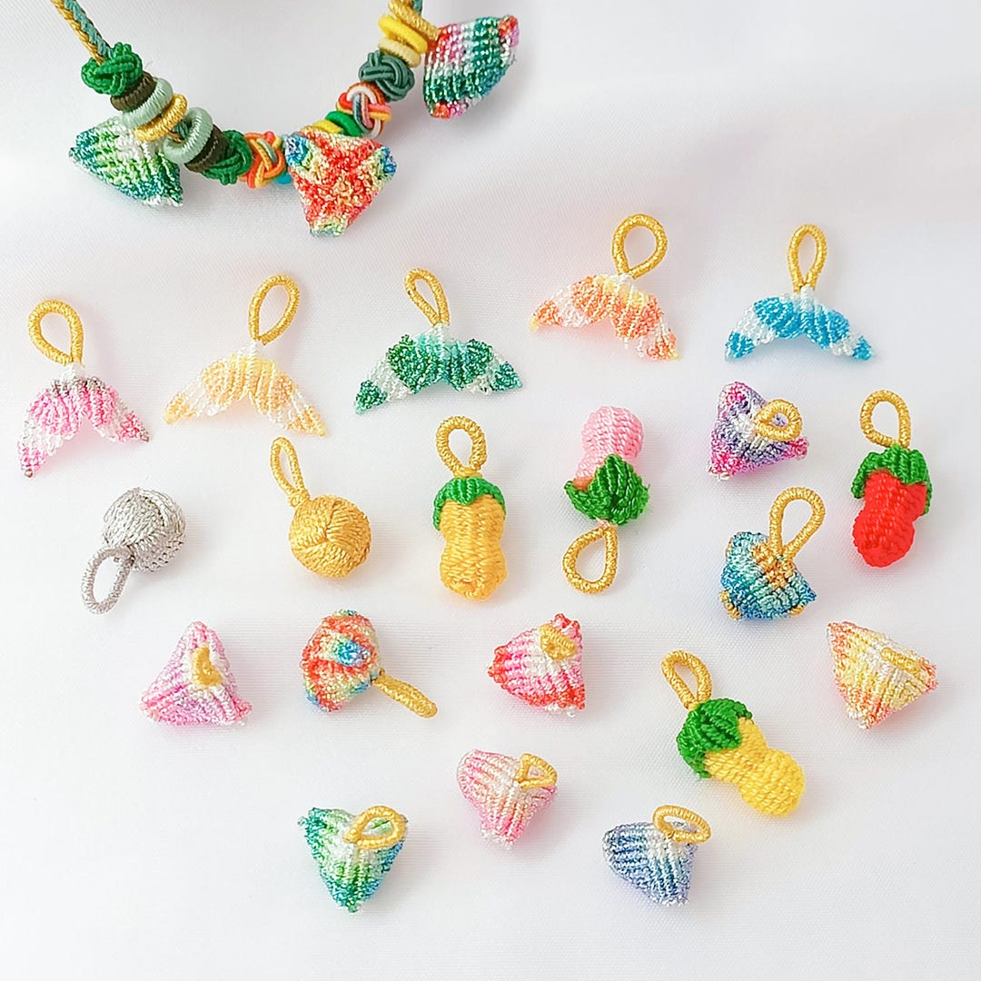 Colorful Hand Weave Rope Rice Dumpling Charm, Fish Tail Necklace ...