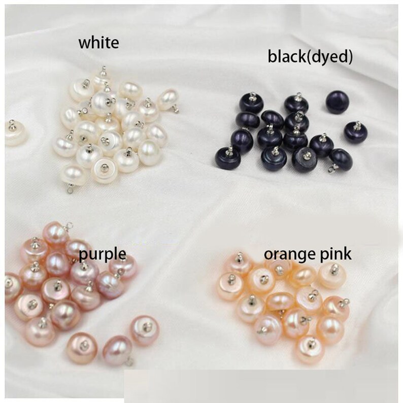 Grey Pearl Buttons, Natural Coated Pearl Sewing Button (8-9mm), 20 Pcs ...