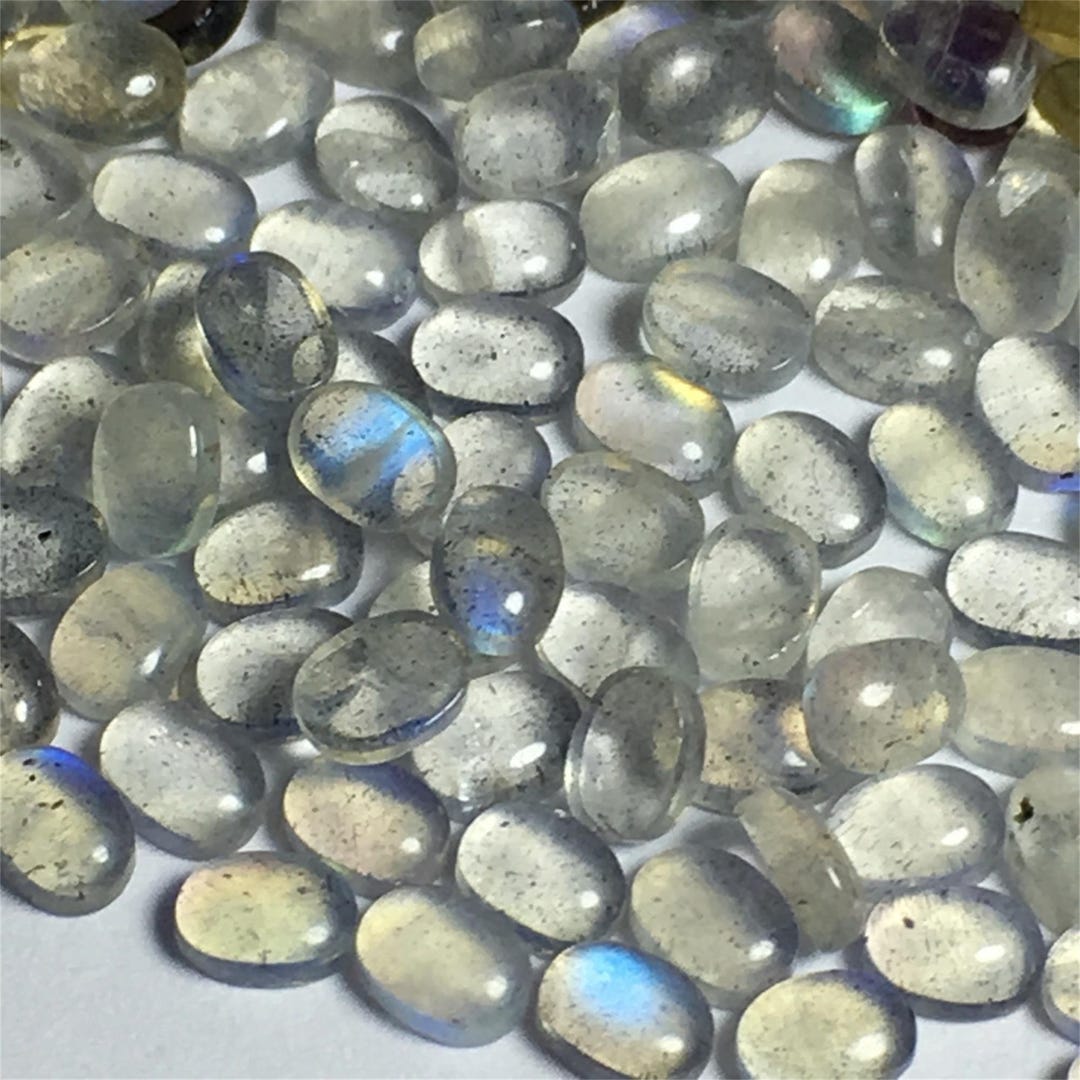 Natural Grey Labradorite Oval Cabochon, Smooth Loose Gemstone, Healing ...