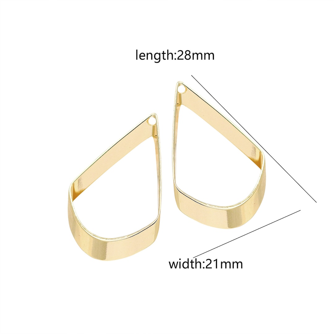 14K Gold Plated Water Drop Charm, Gold Tone Teardrop Bracelet ...