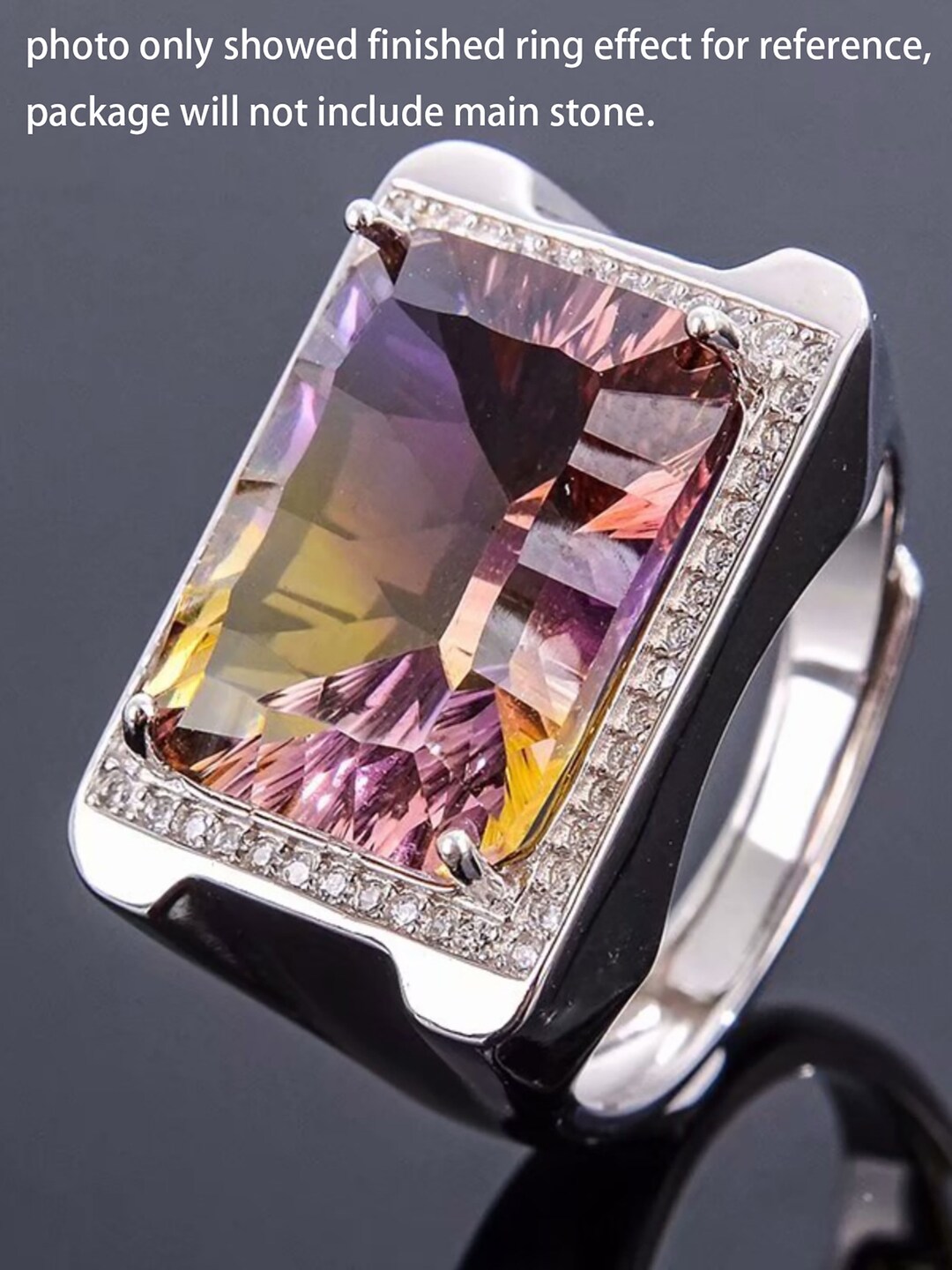 Sterling Silver Cathedral Ring Settings, 925 Silver Octagon Ring Head ...