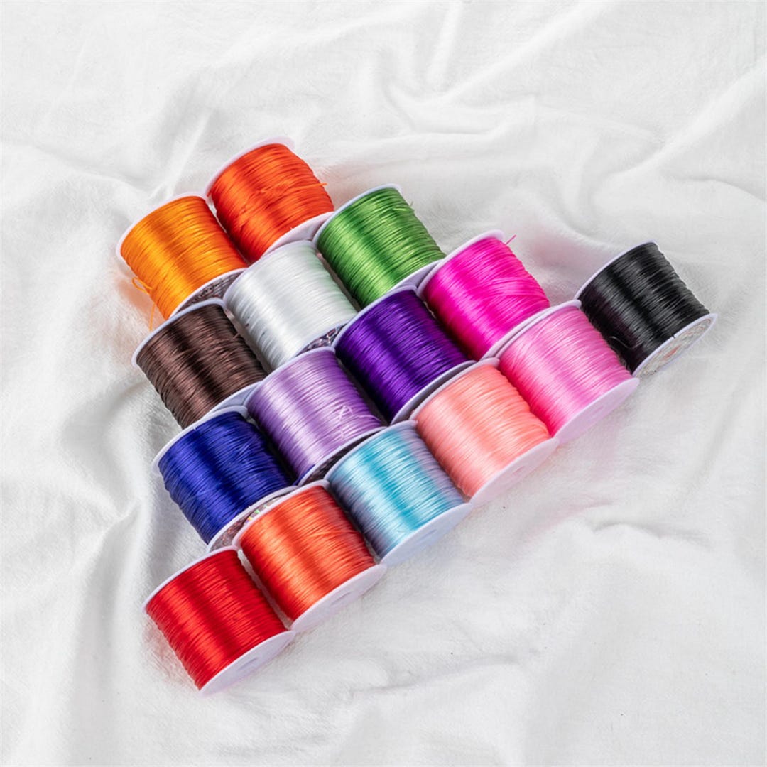 Colorful Elastic Beading Wire, Flat Elastic Crystal Jewelry Cord, Pearl ...