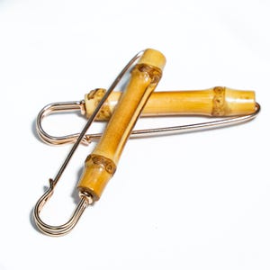 1/20pcs Decorative Bamboo Safety Pins Pin Brooch Shawl Pin Nickel Free ...