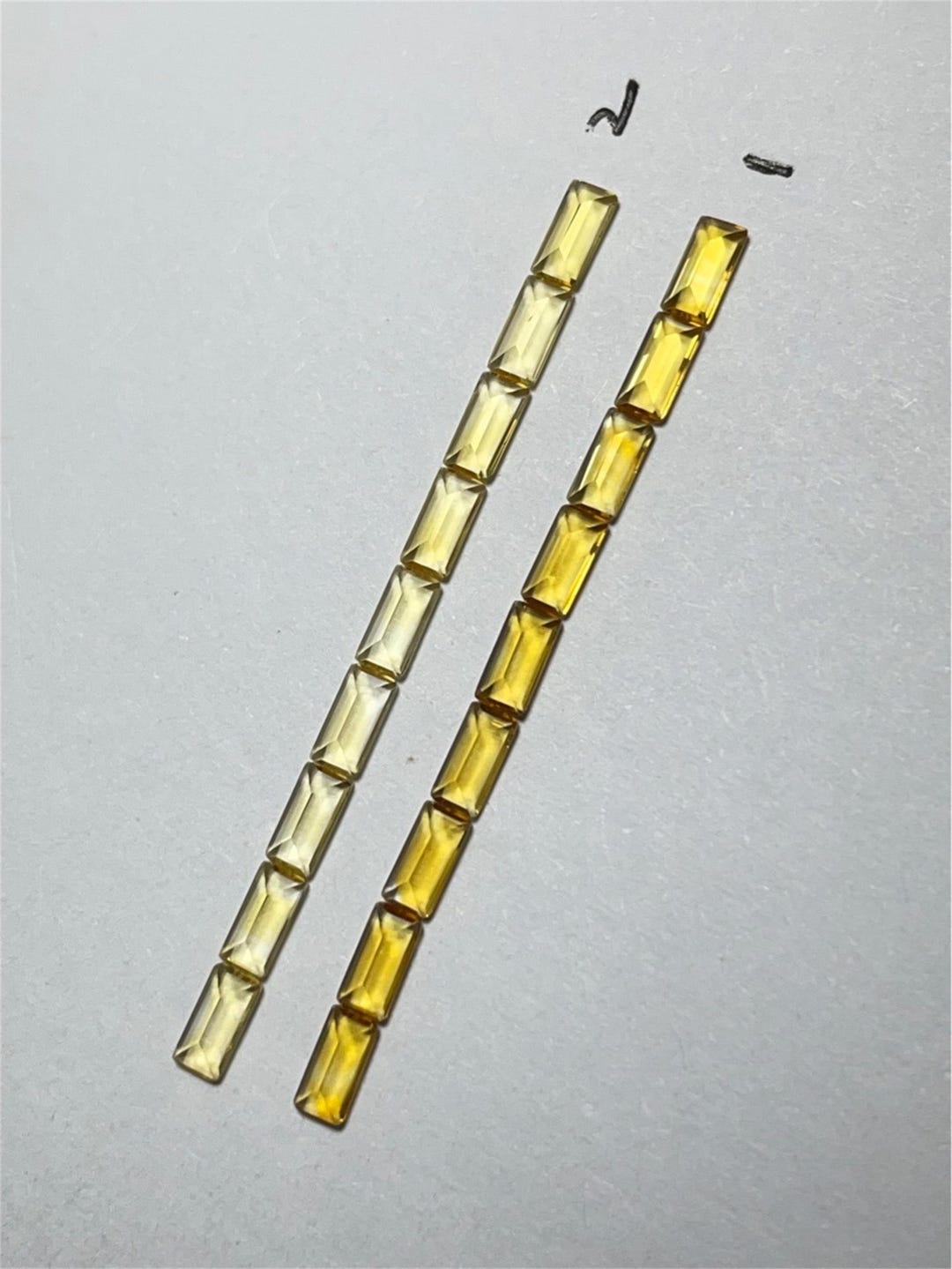 Yellow Quartz Rectangle Cabochon, Baguette Step Cut Yellow Flatback ...