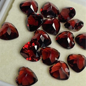 Natural Red Garnet Heart Cabochon, January Birthstone, Heart Cut Garnet ...