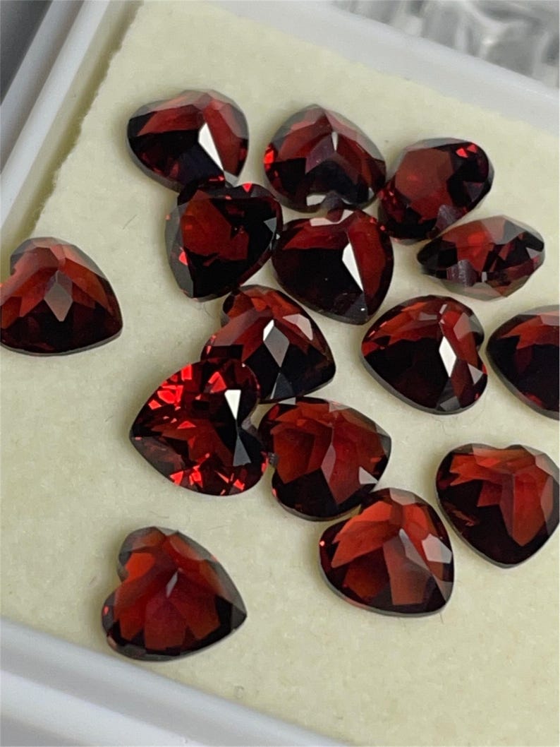 Natural Red Garnet Heart Cabochon, January Birthstone, Heart Cut Garnet ...