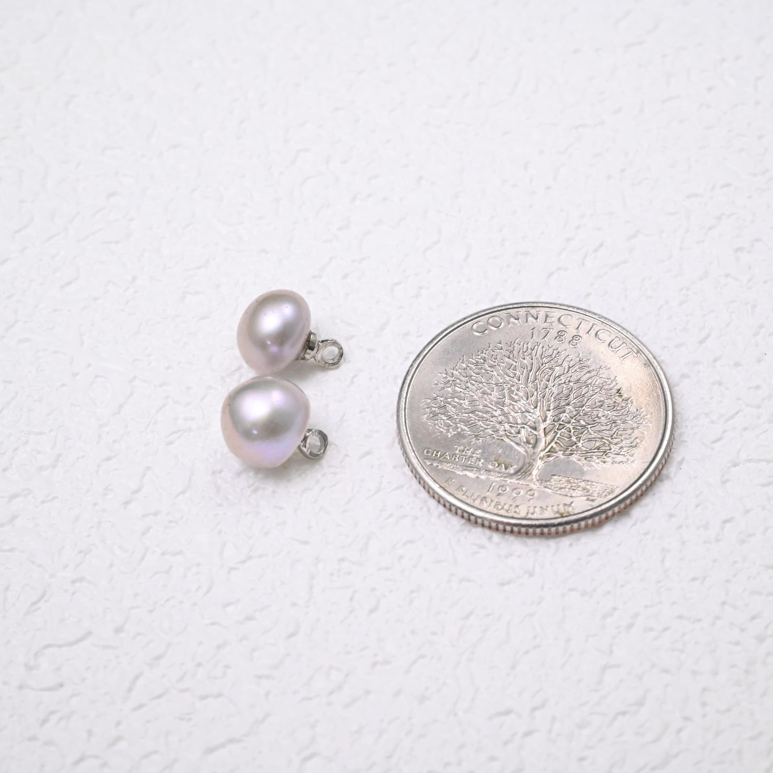 20pcs Grey Pearl Buttons, Coated Natural Pearl Buttons With Wire Shank ...