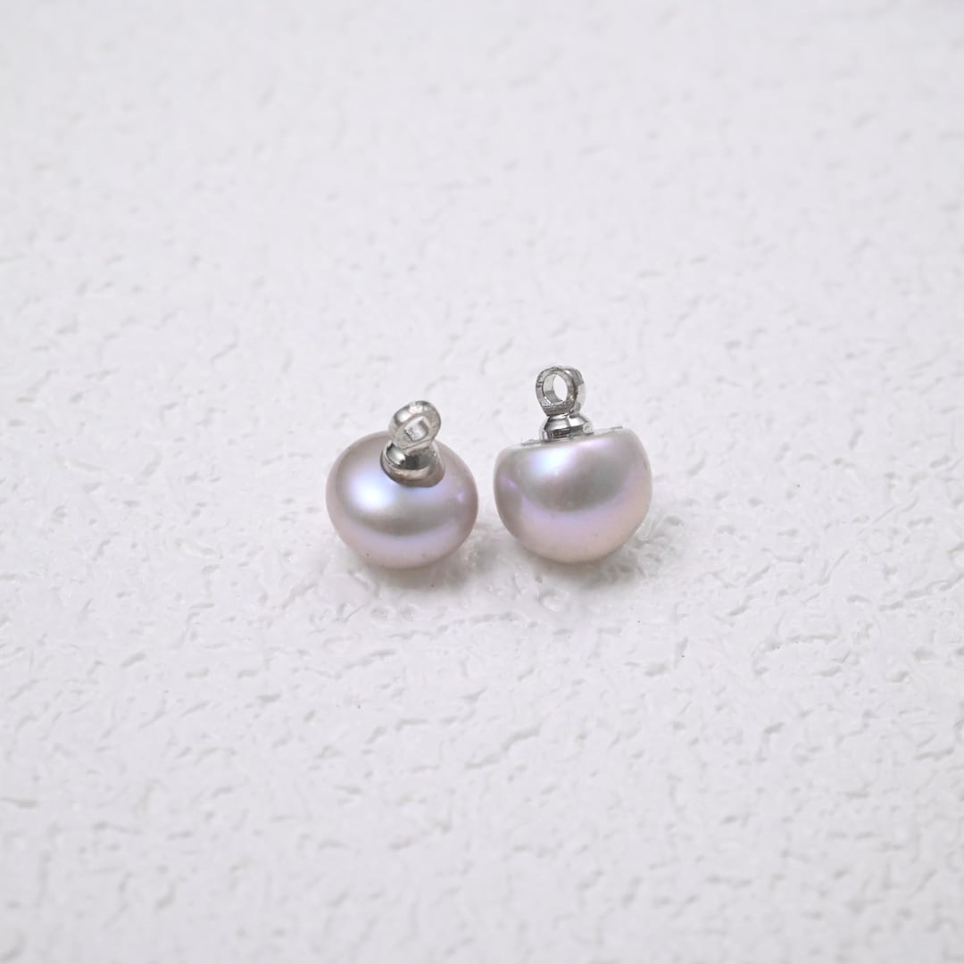 20pcs Grey Pearl Buttons, Coated Natural Pearl Buttons With Wire Shank ...