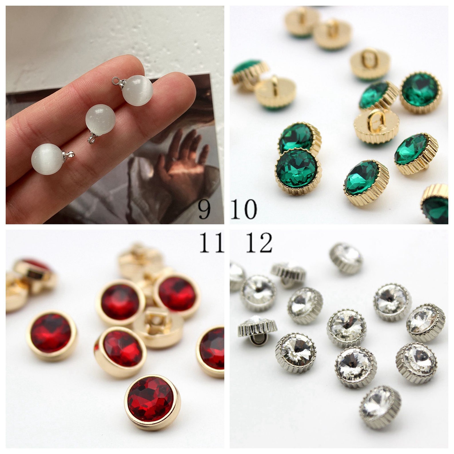 10pcs Small Glass Shank Buttons Multi Colors Glass Buttons - Etsy