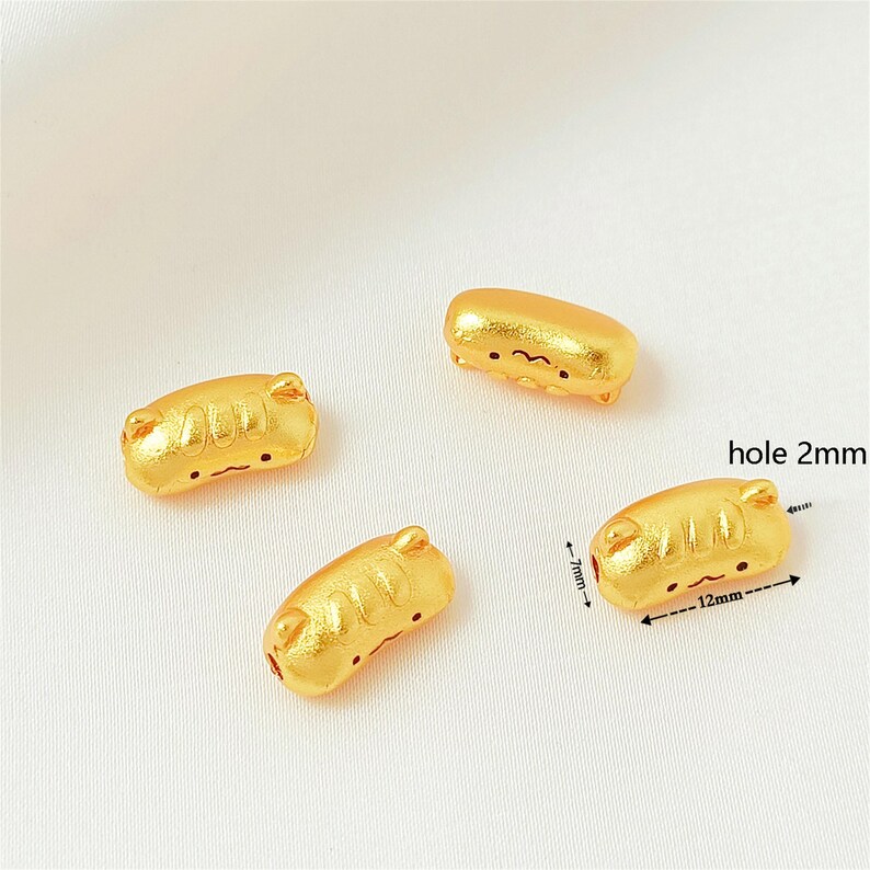 24K Matte Gold Plated Cat Head Bead, Cute Cat Bead, Animals Bead, Pet ...