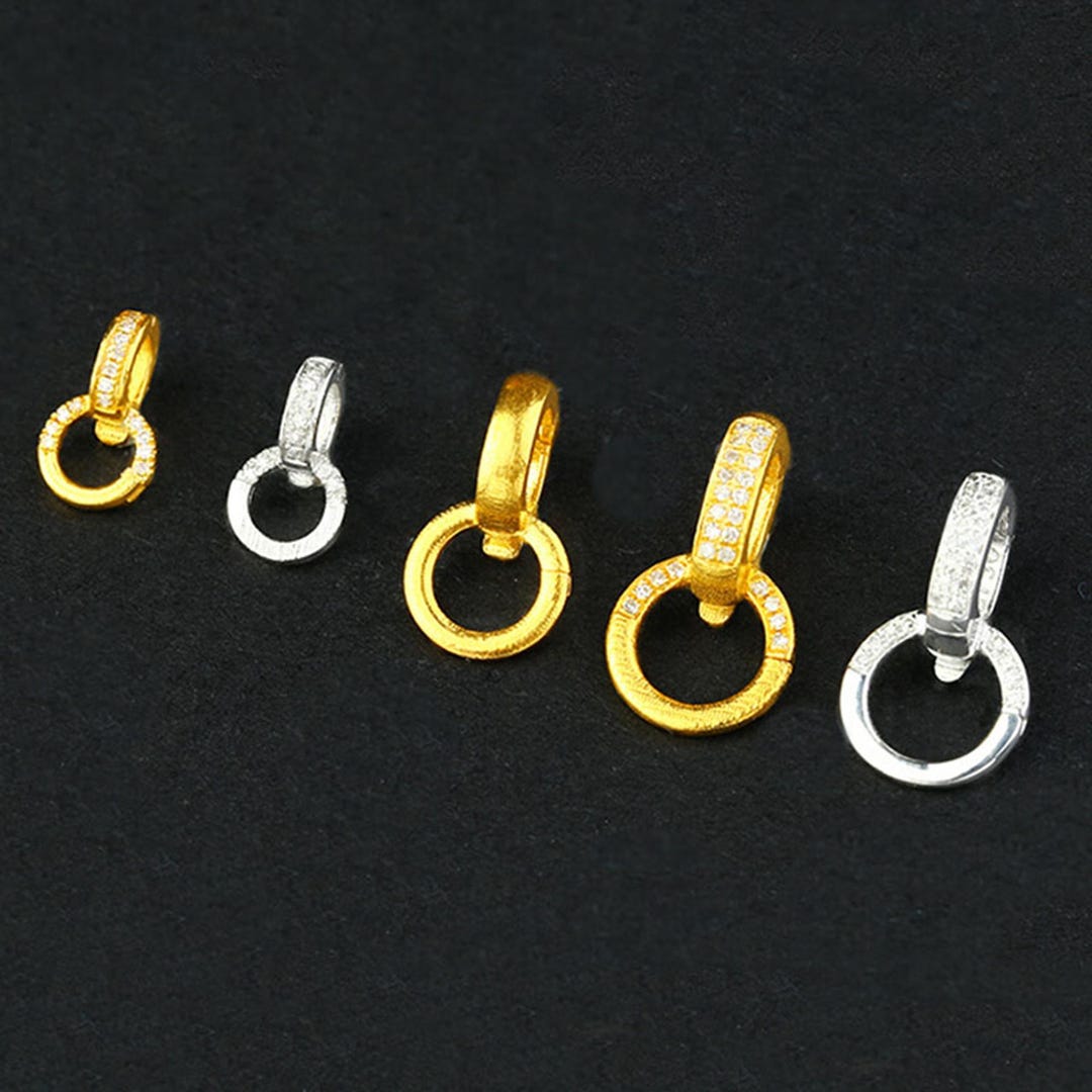 1pc 18K Solid Gold Round Clasp, Solid Yellow Round Necklace Clasp ...