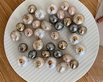 10pcs Resin Oval Pearl Shank Buttons, 9 Colors Oval Pearl Buttons With ...