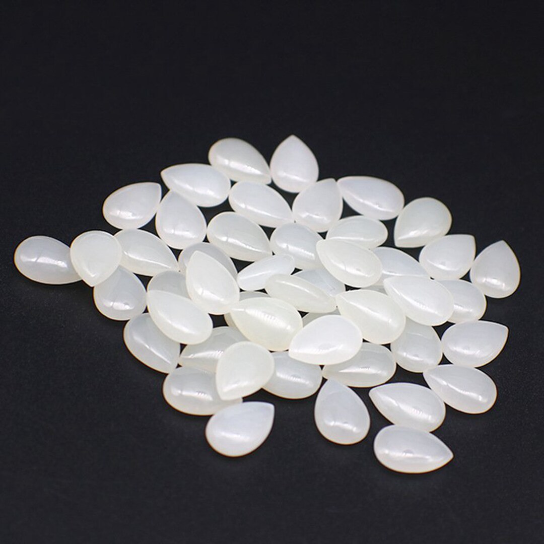 Milk White Jade Stone, Pear Shape Jade Gemstone, Lucky Energy ...