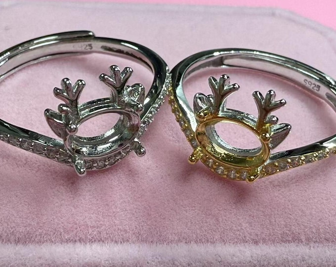 1pcs Irregular Stone Prong Claw Bezel 925 Sterling Silver Rose Gold ...