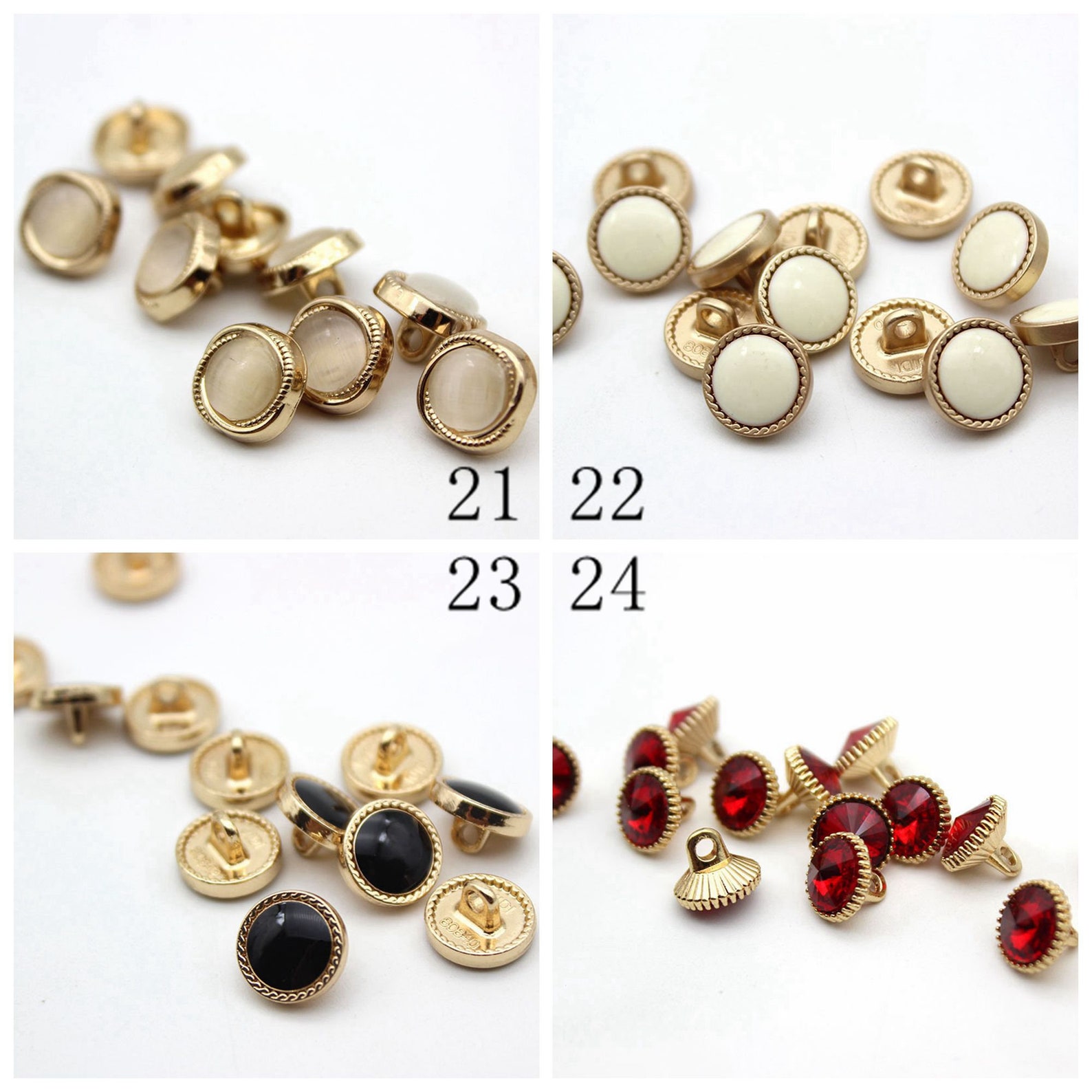 10pcs Small Glass Shank Buttons Multi Colors Glass Buttons - Etsy