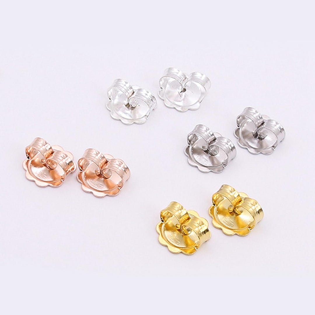 Sterling Silver Flower Ear Back Stopper, Earring Stopper, Earring Back ...