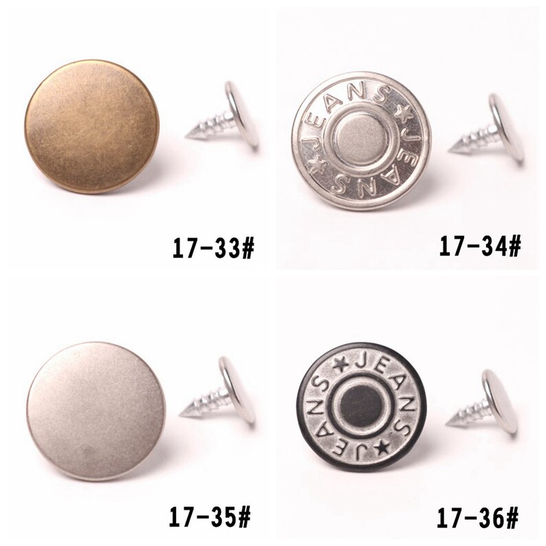 10 Pcs 17mm Hammer on Metal Jeans Buttons Studs & Backs fixed - Etsy