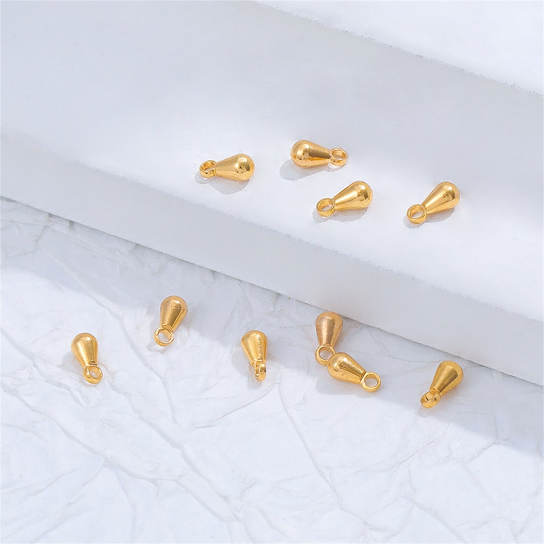Gold Plated Teardrop Charm, Copper Brass Pendant (5.9x2.8mm) - Etsy