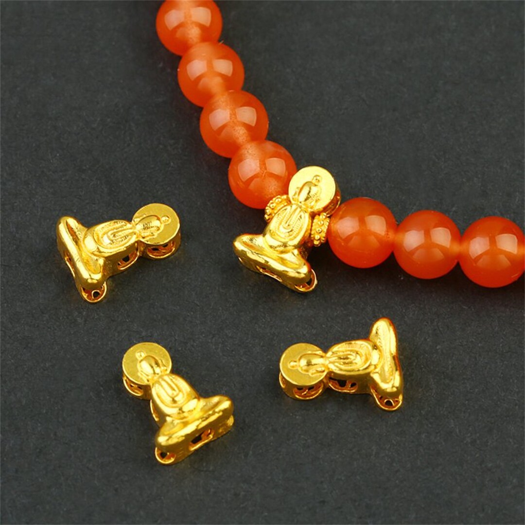 1pc 18K Solid Gold Buddha Bead, Solid Gold Buddhist Bead, Religious ...