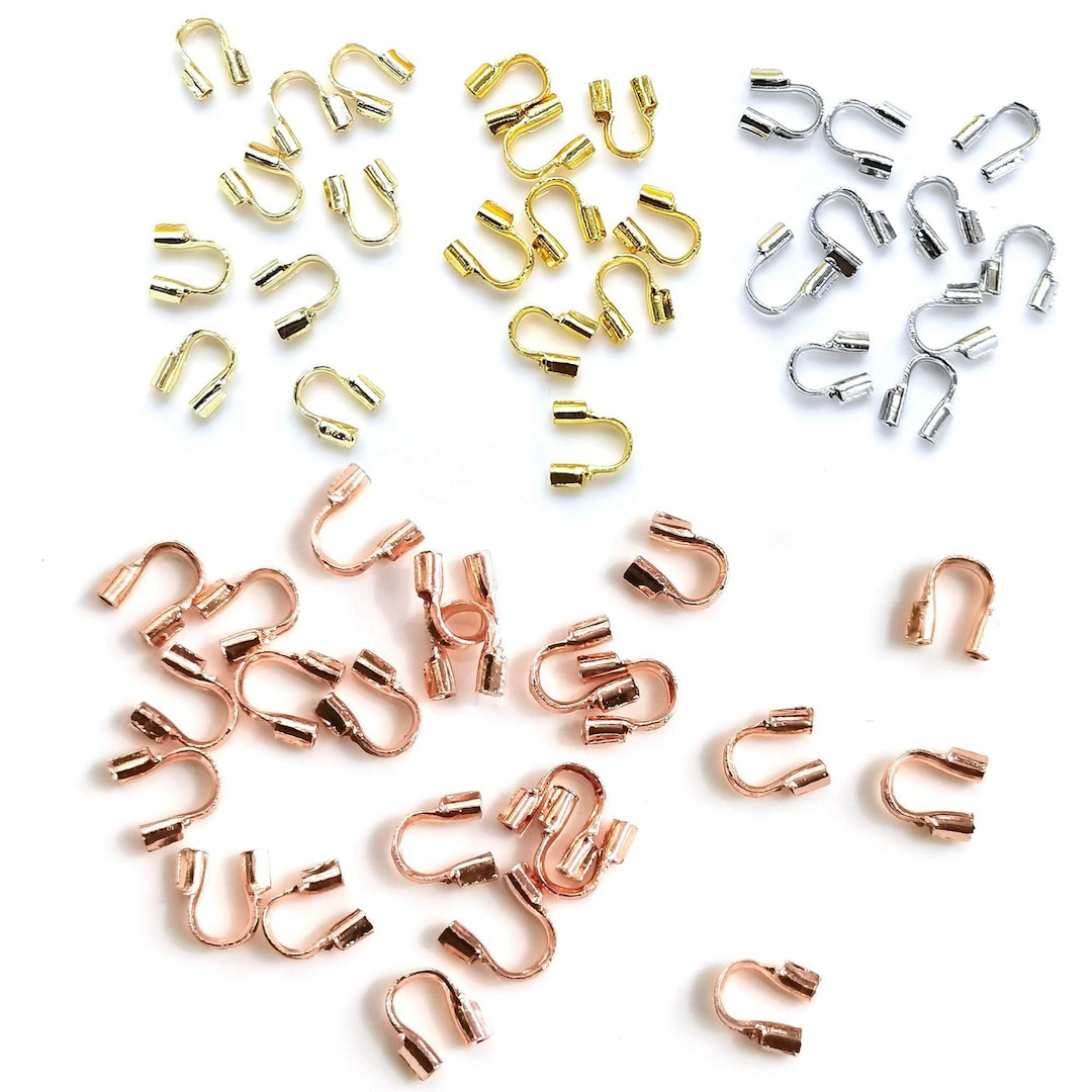 100pcs 14K Gold Plated U Shaped Wire Guardians, Wire Protector Thimble ...