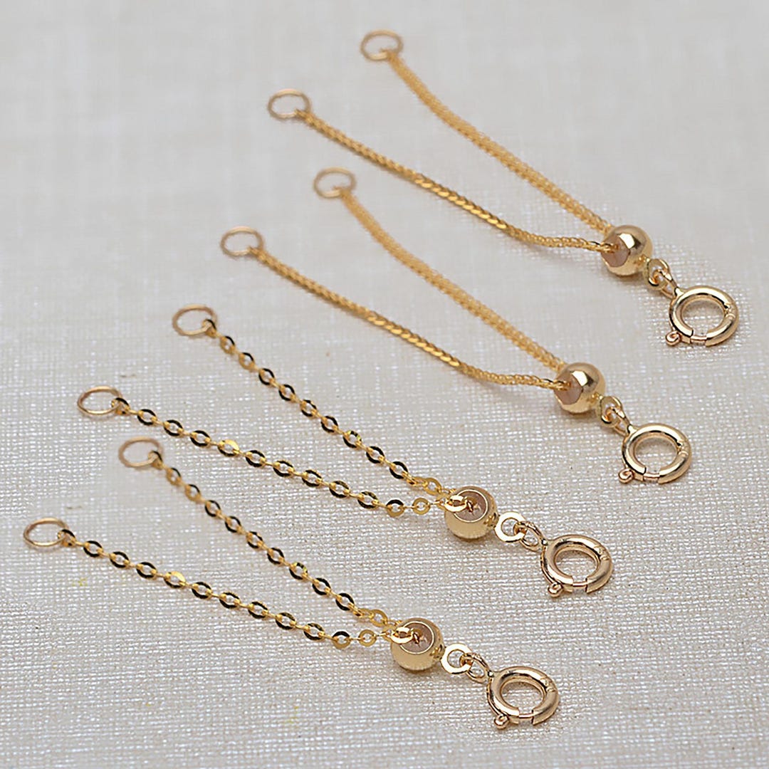 AU750 18K Solid Gold Chopin Extender Chain, Solid Yellow Gold O Chain ...