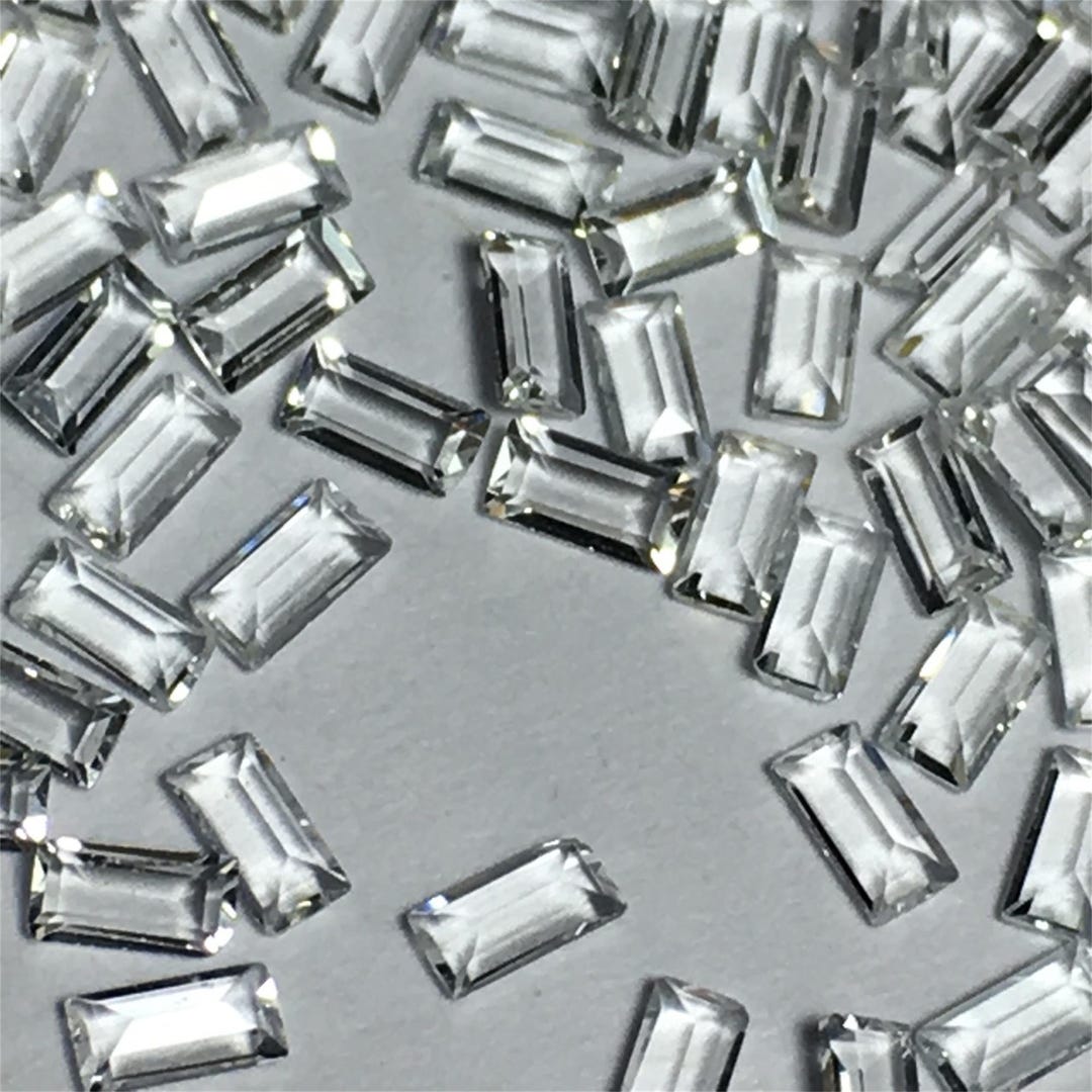 Natural White Topaz Rectangle Cabochon, Baguette Step Cut Cabs Gemstone ...