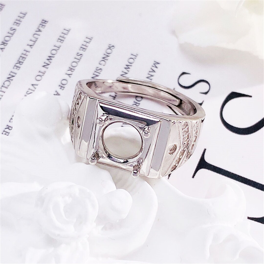 Sterling Silver Cathedral Ring Settings, 925 Silver Round Ring Head ...
