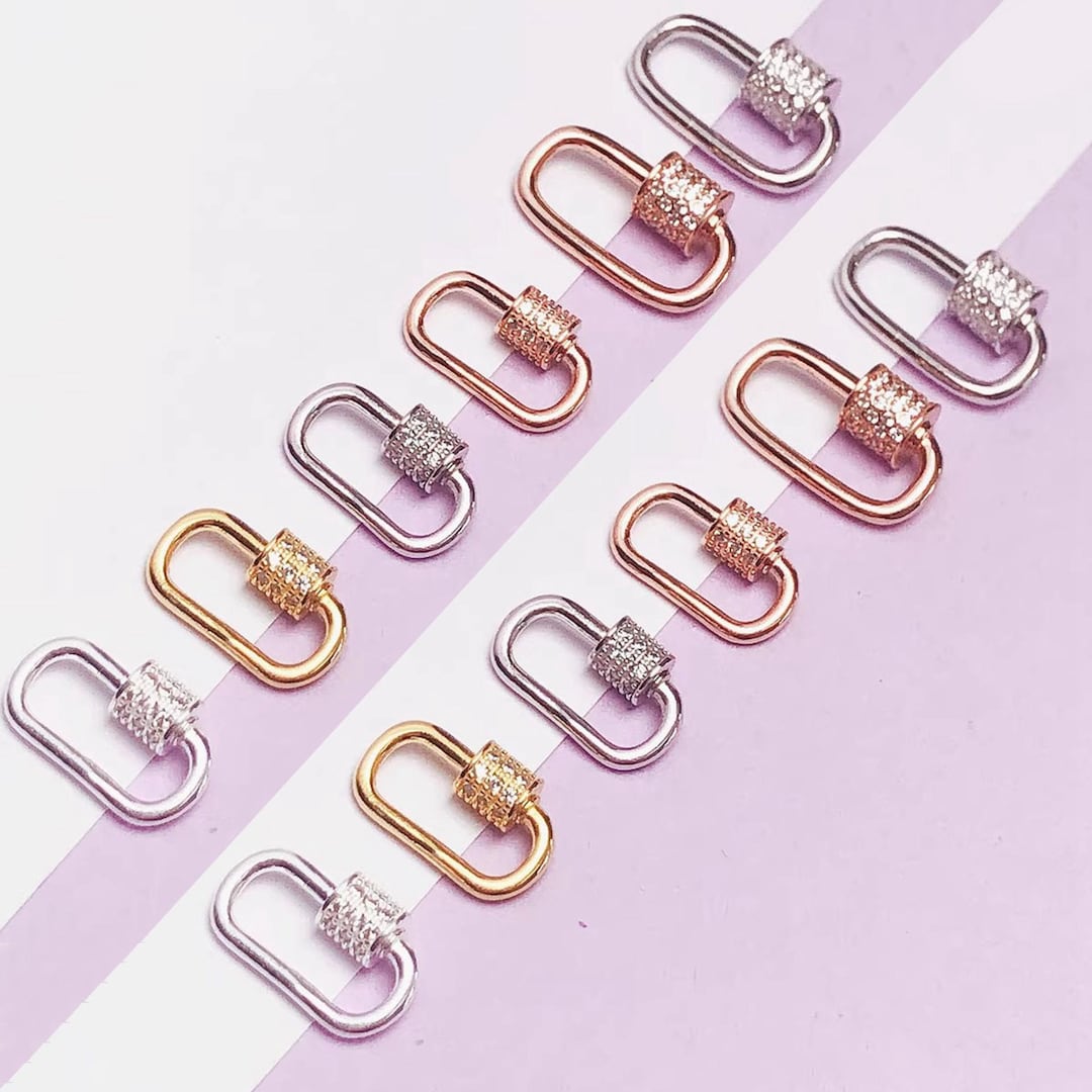 Sterling Silver Rectangle Screw Clasp, S925 Silver Oval Clasp, Screw ...