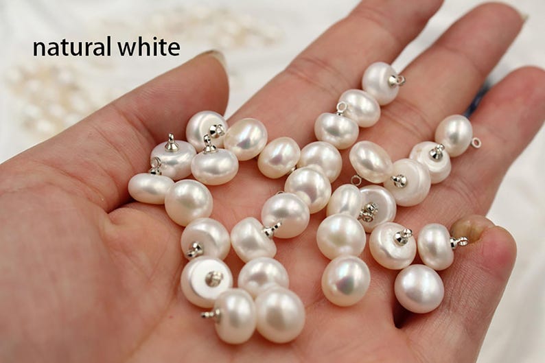 20 Pcs Pearl Buttons, Natural Pearl Buttons With Wire Shank, 5 Colors ...
