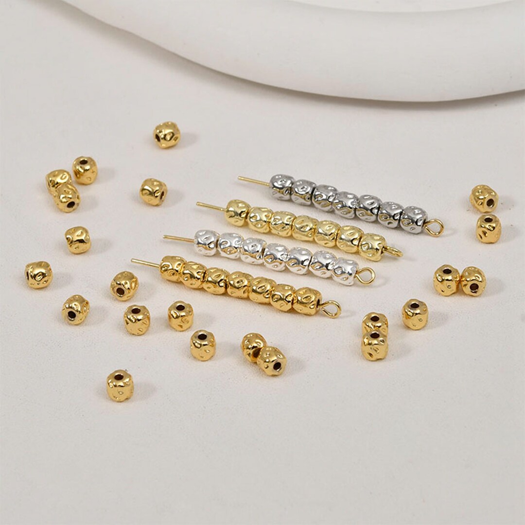 14K Gold Plated Copper Strawberry Beads, Irregular Bead, Pony Bead ...