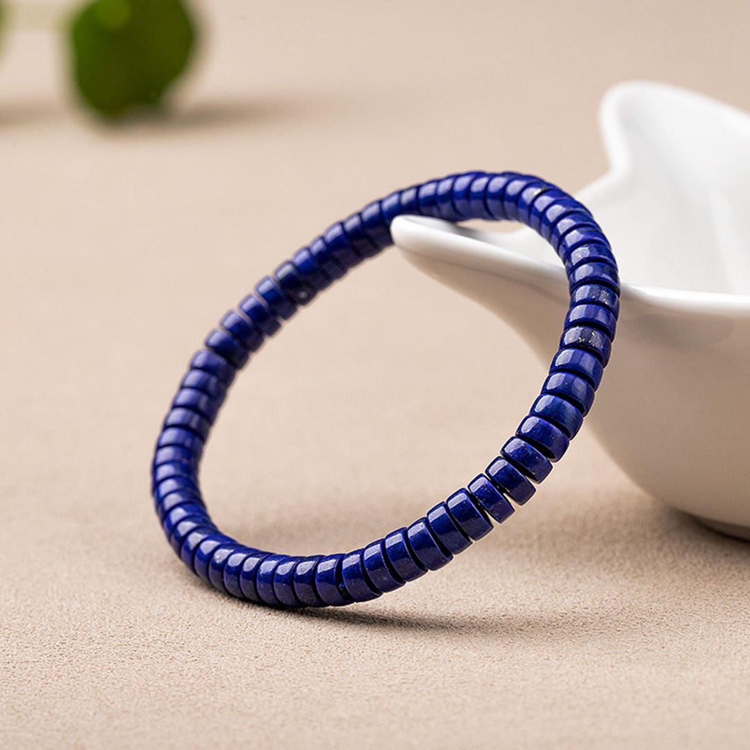 Blue Lapis Lazuli Flat Round Bead, Gemstone Bead, Donut Bead, Abacus ...