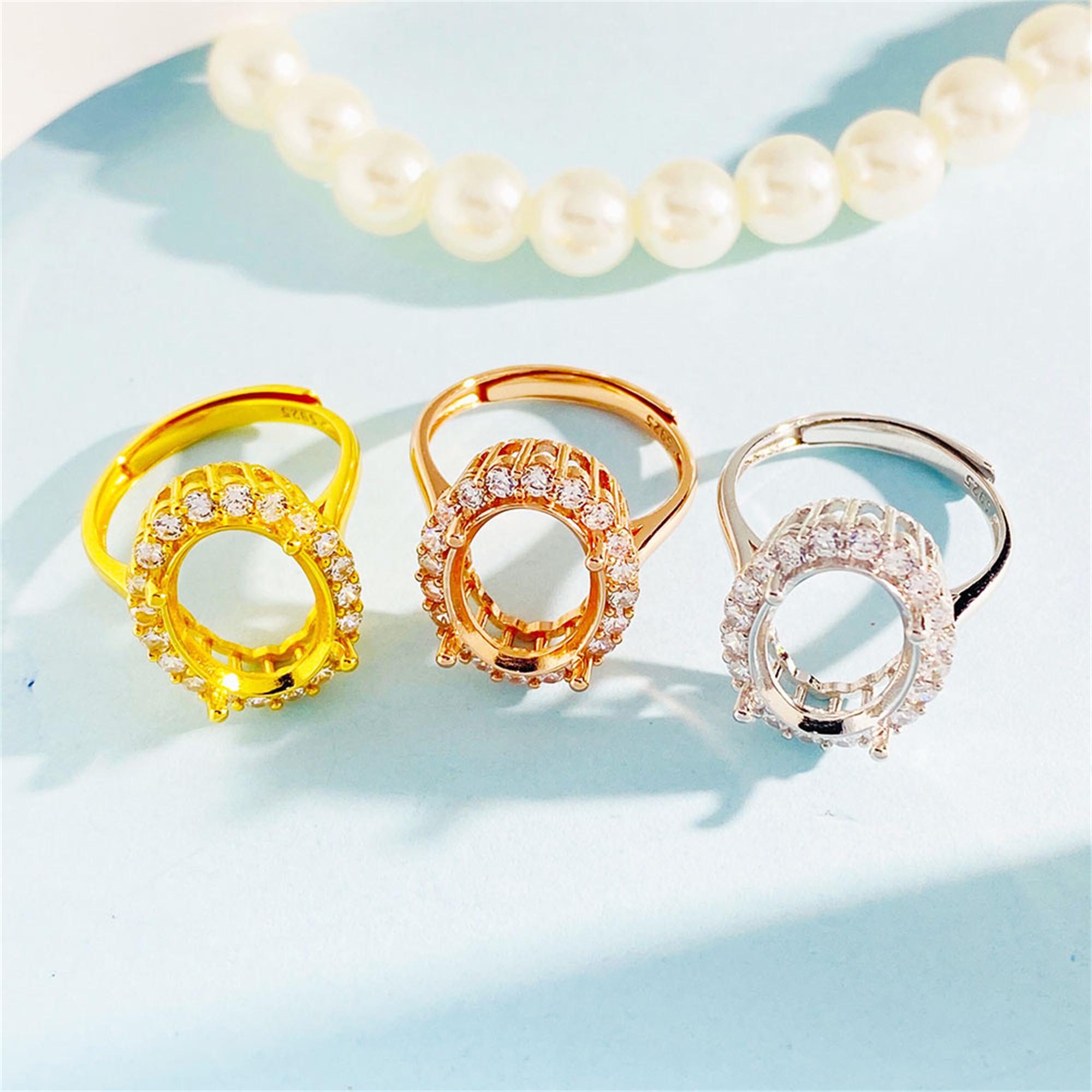 Sterling Silver Solitaire Ring Settings, 925 Silver Oval Ring Head ...