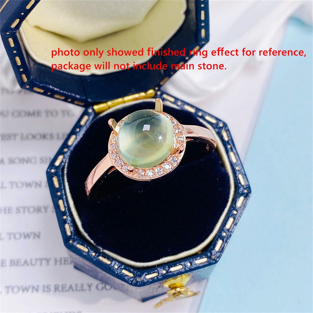 Sterling Silver Solitaire Ring Settings, Silver Round Ring Head, Four ...