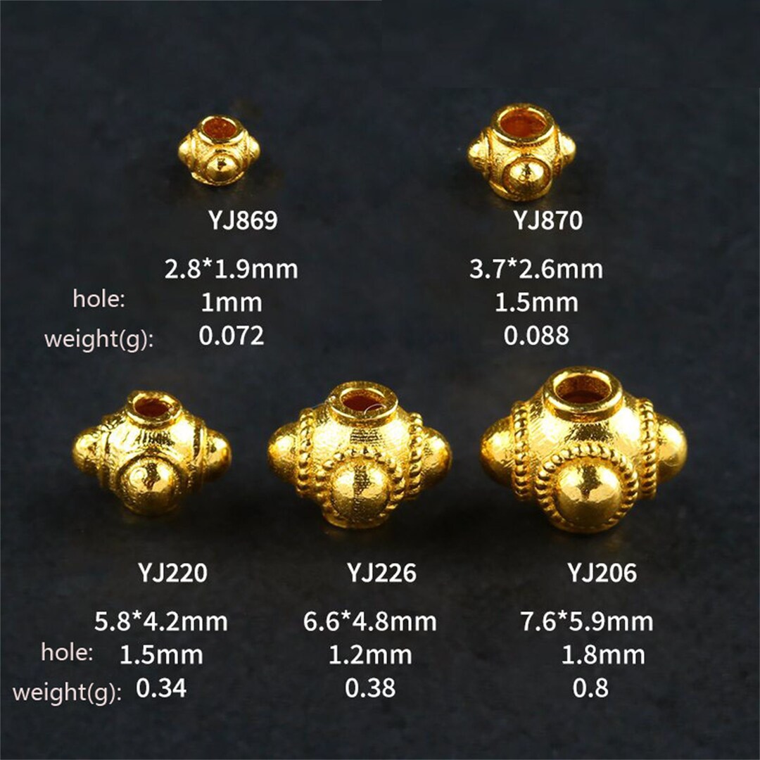 1pc 18K Solid Gold Tibetan Bead, Solid Gold Tribal Bead, Buddhism Bead ...