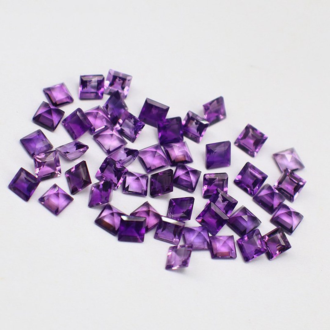 Natural Amethyst Square Cabochon, Sugar-loaf Cut Amethyst Gemstone ...