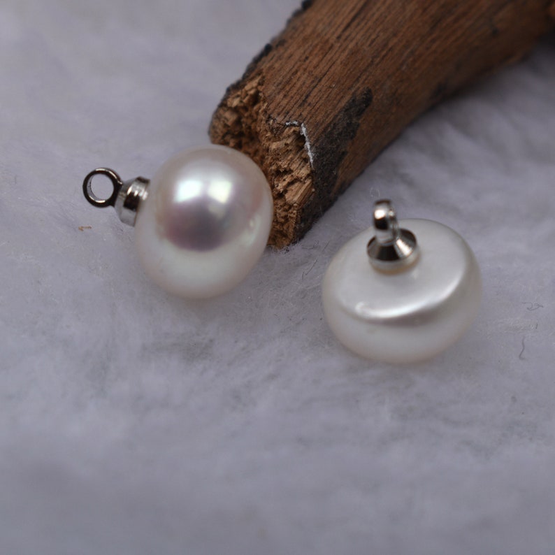 Grey Pearl Buttons, Natural Coated Pearl Sewing Button (8-9mm), 20 Pcs ...