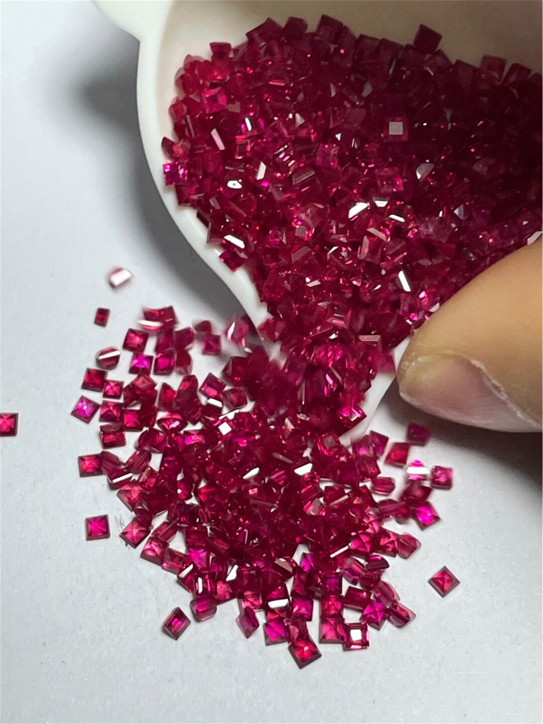 Natural Red Ruby Square Cabochon, Square Flatback, Corundum Gemstones ...