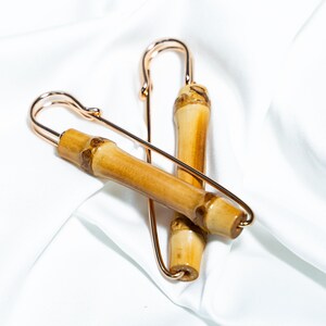 1/20pcs Decorative Bamboo Safety Pins Pin Brooch Shawl Pin Nickel Free ...