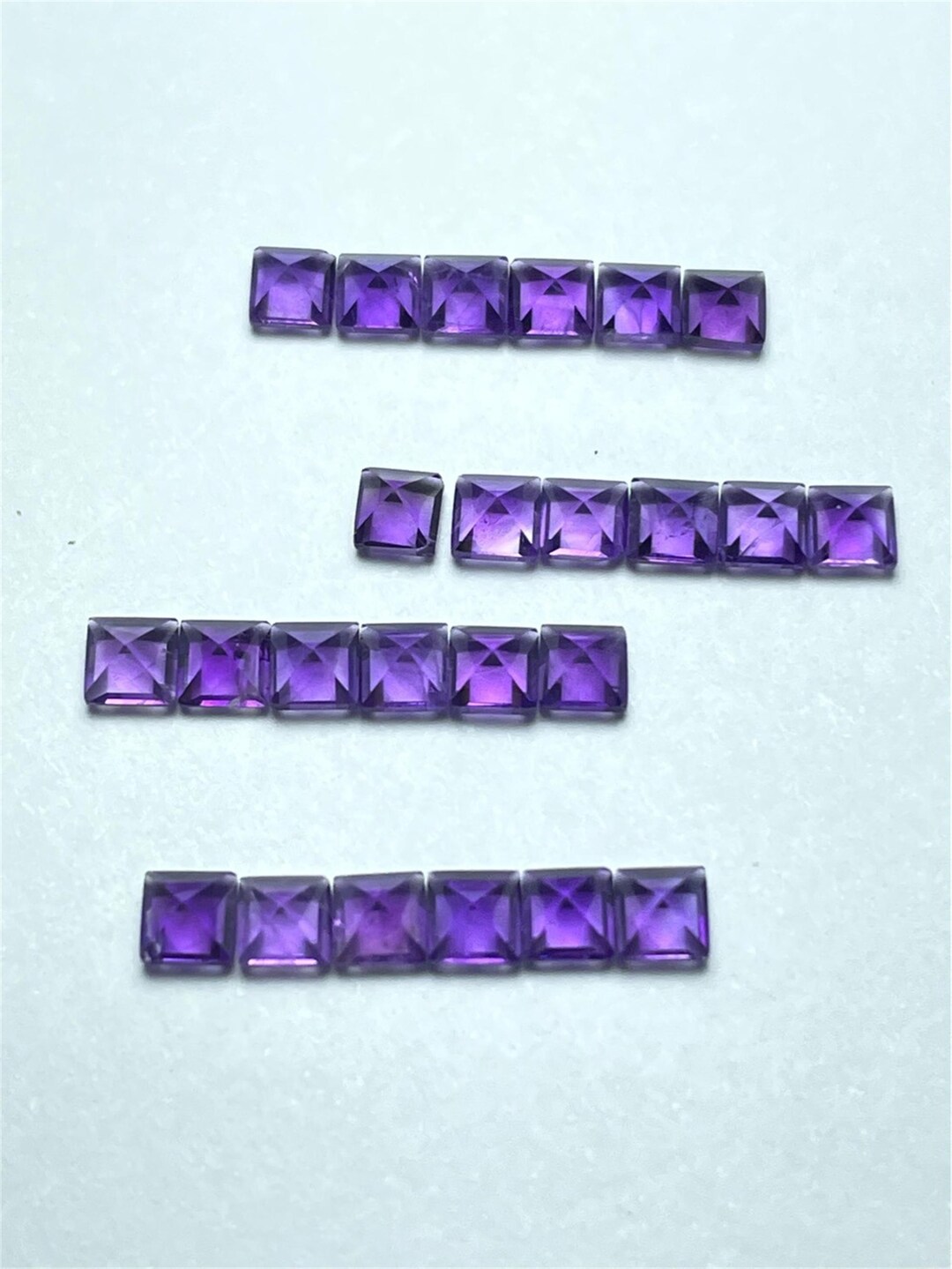 Natural Amethyst Square Gemstone With Flat Back, Amethyst Loose Stone ...