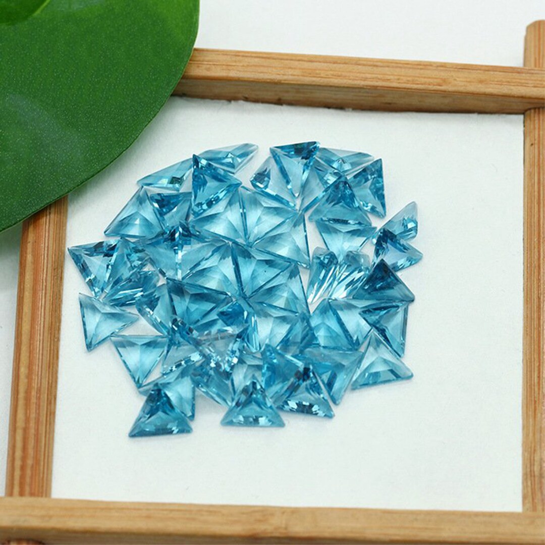 Natural London Blue Topaz Triangle Gemstone, Triangle Cut Loose ...