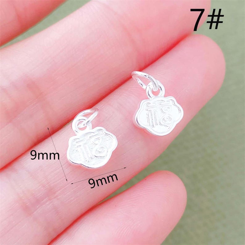 Silver Tone Prosperity & Good Luck Charms, Copper Silver Plated Fu ...
